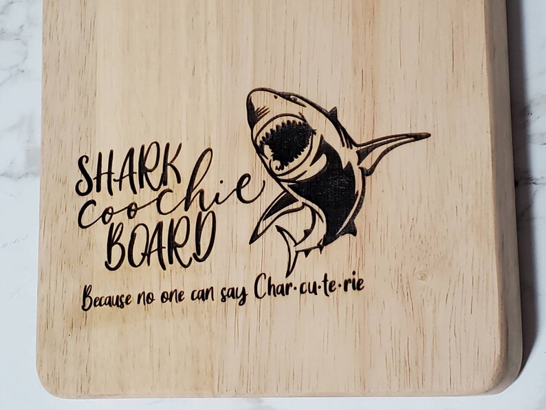 Shark Coochie Board, Charcuterie Board, Funny Cutting Board, Wood ...