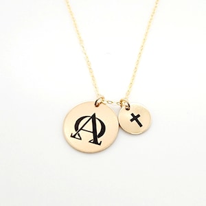 Alpha & Omega Symbol Necklace • Christian Religious Inspirational • for ...