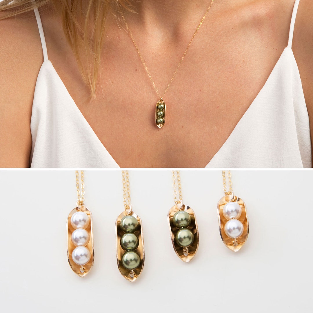 Peas in a Pod Necklace, Twins Triplets Jewelry, Unique Gift for Mom ...