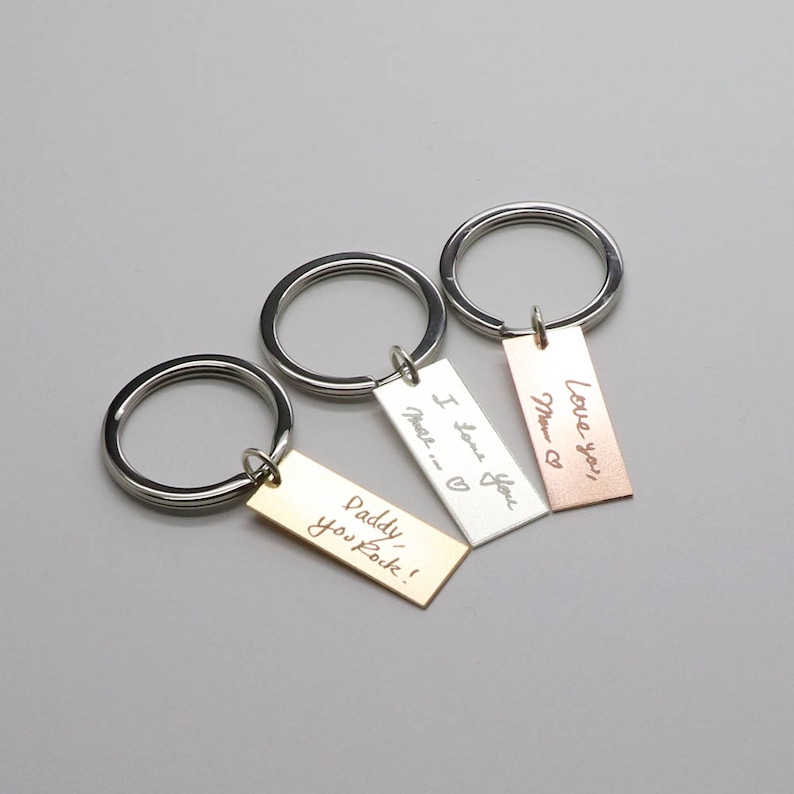 Fathers Day Gift-custom Handwriting Keychain-dad for Him-personalized ...