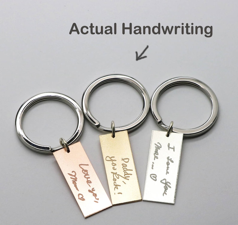 Fathers Day Gift-custom Handwriting Keychain-dad for Him-personalized ...