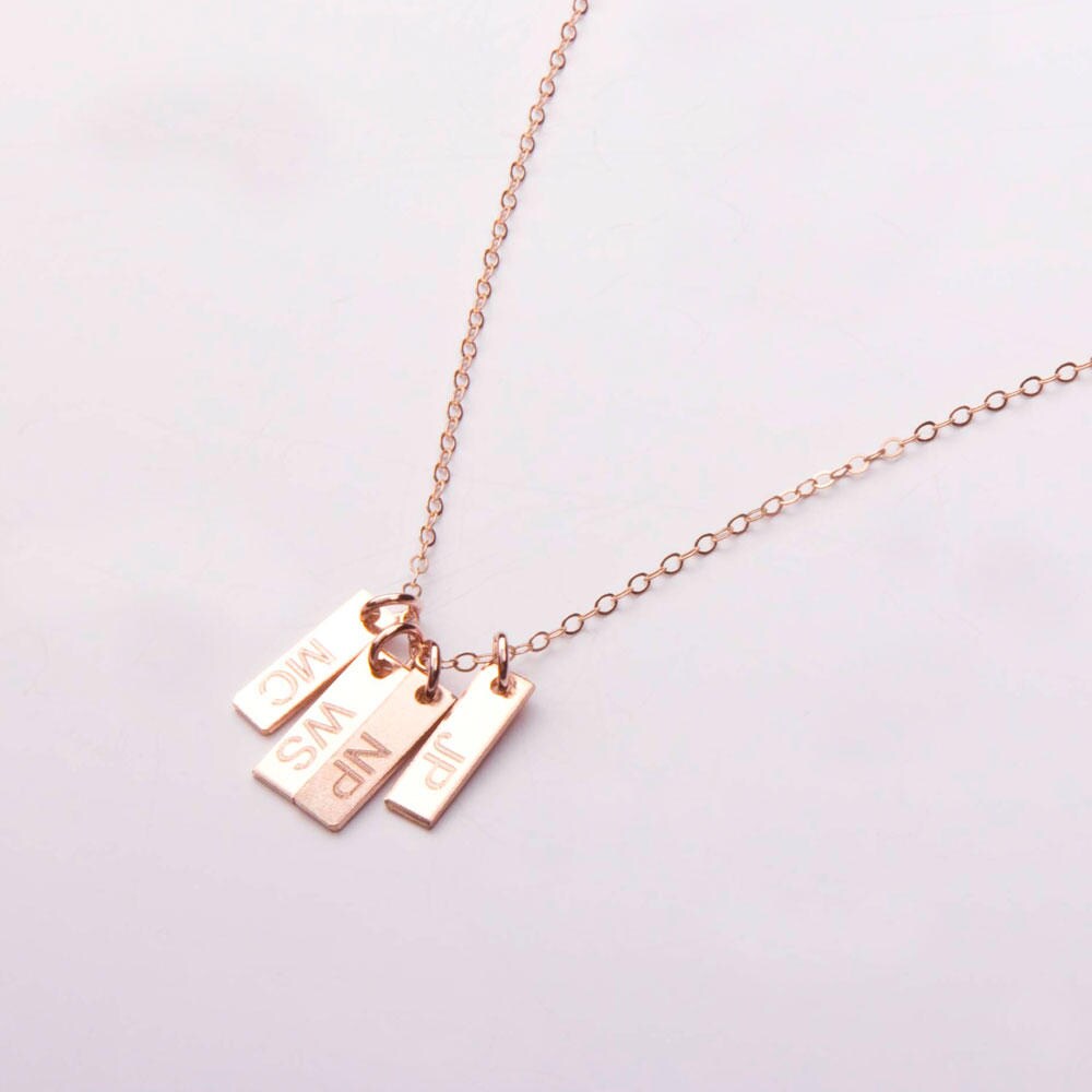 Custom Small Rectangle Bar Necklace-kids | Etsy