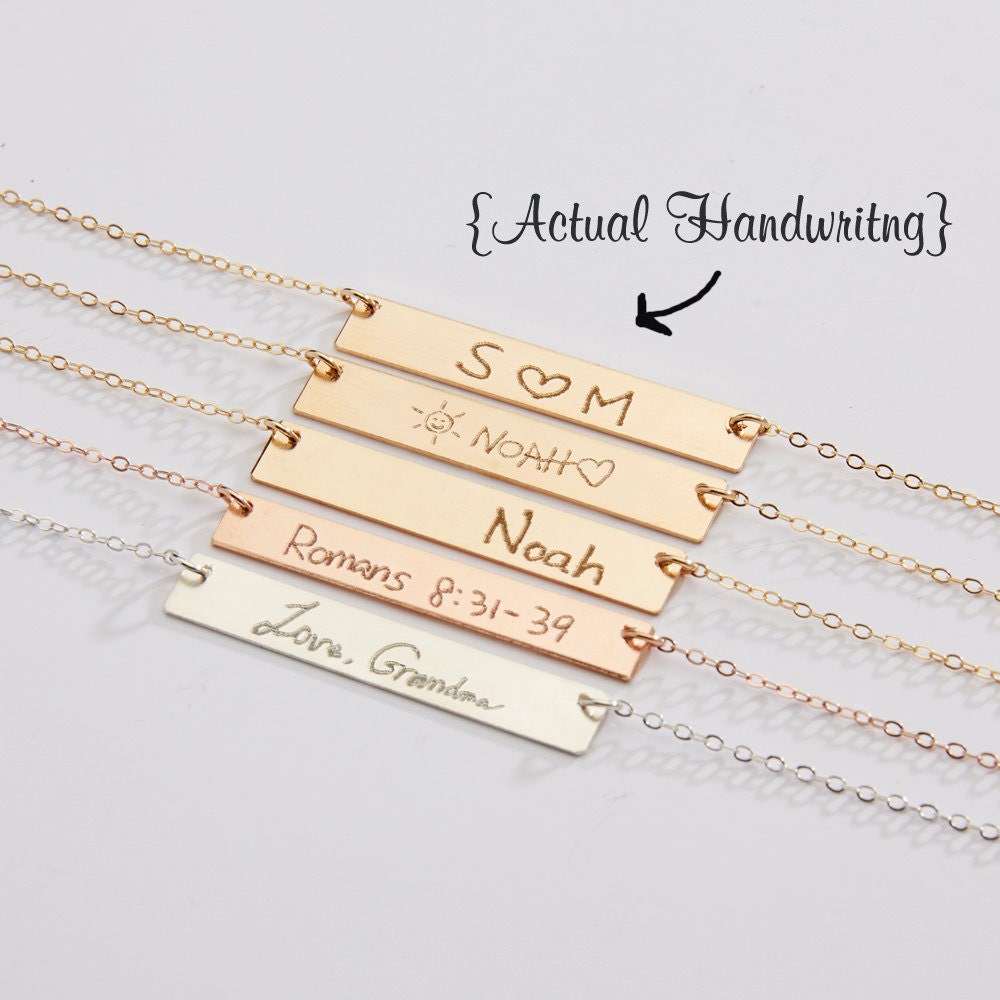 Custom Handwriting Necklace-actual Handwriting | Etsy