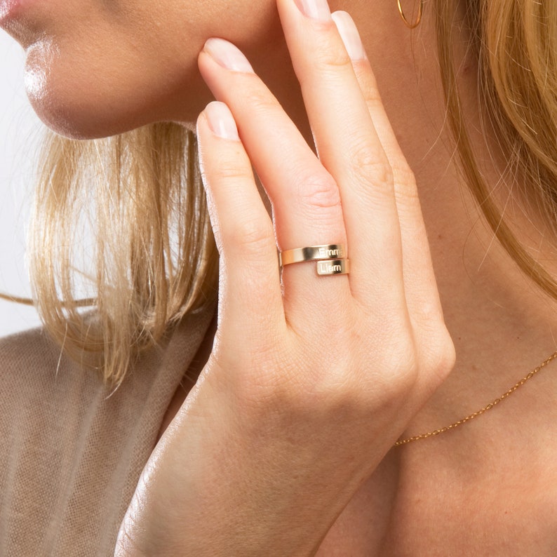 Personalized Wrap Rings-adjustable Custom Wrapped Rings-midi - Etsy