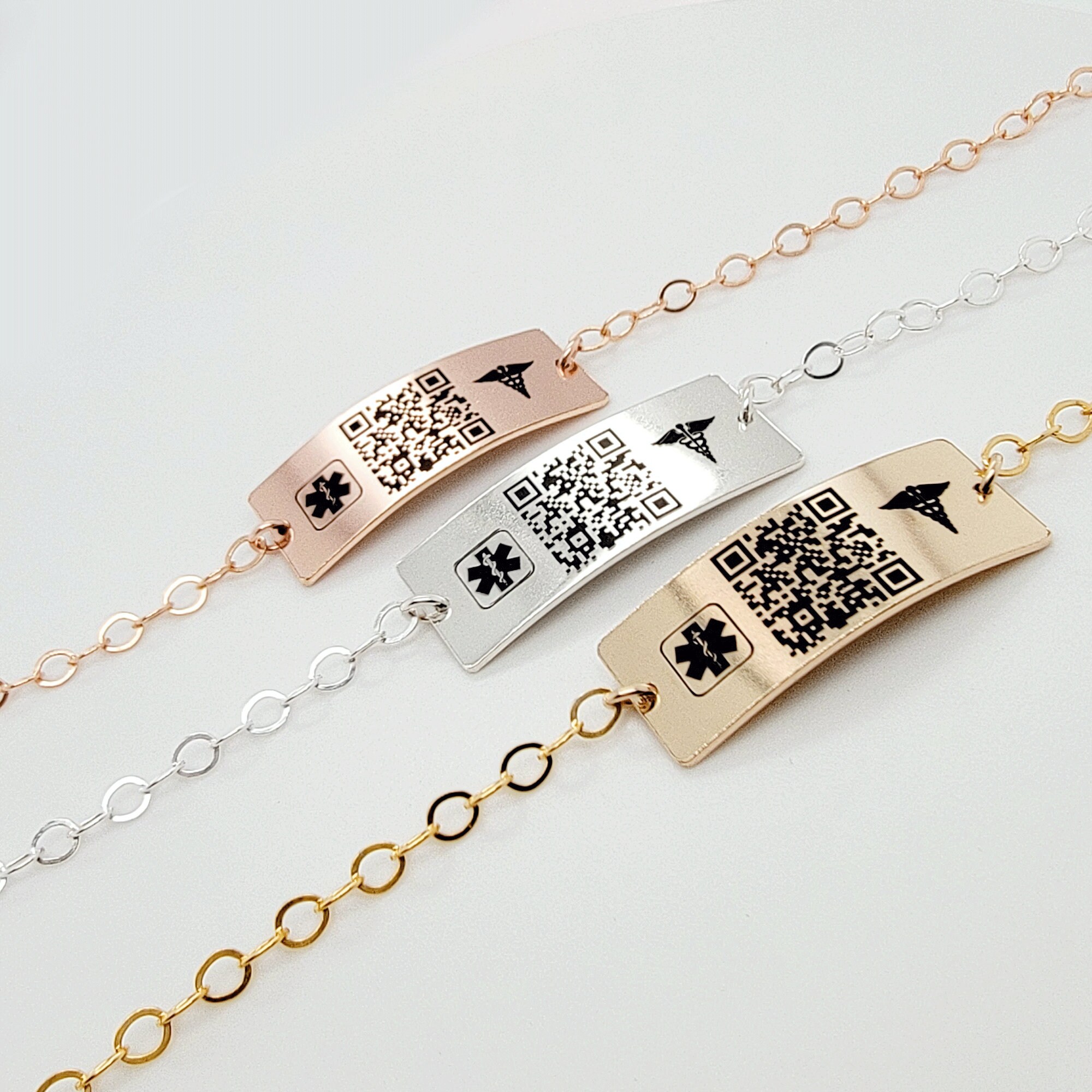 Medical Alert Bracelet With QR Code Custom Medical ID - Etsy