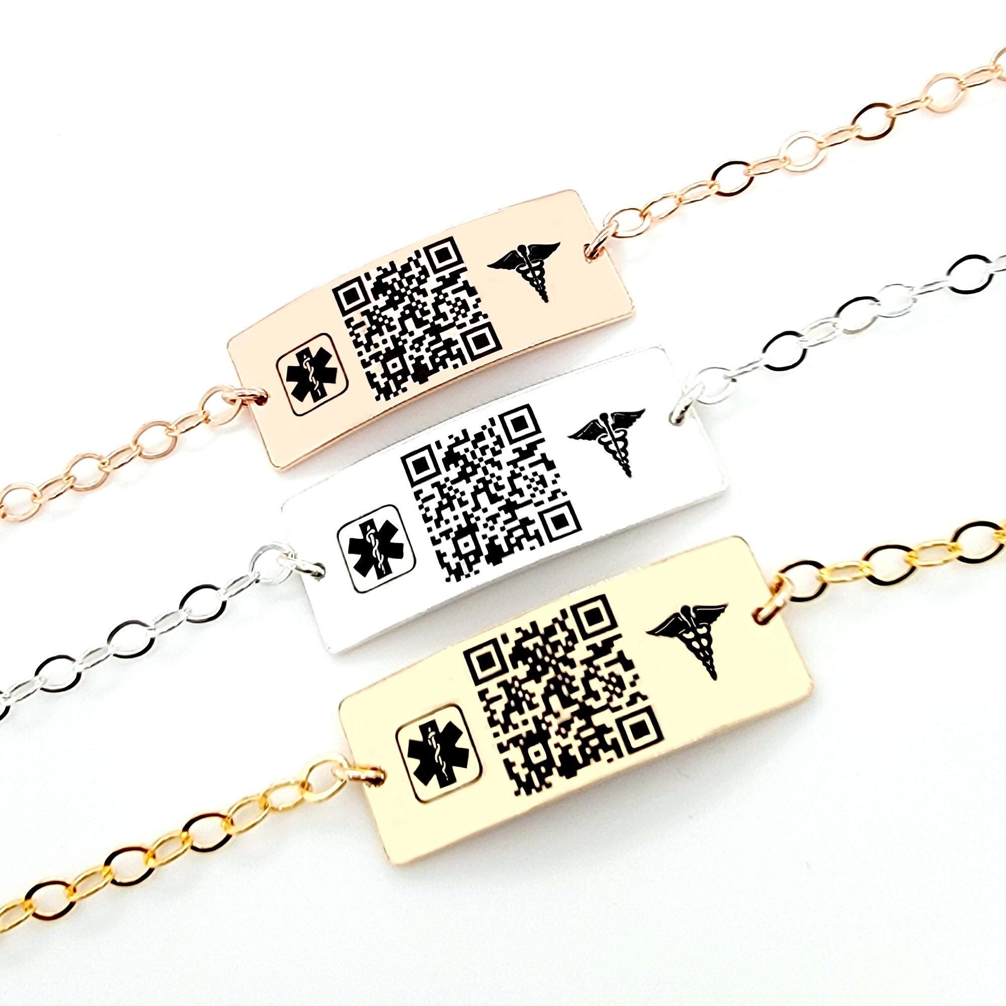 Medical Alert Bracelet With QR Code Custom Medical ID - Etsy
