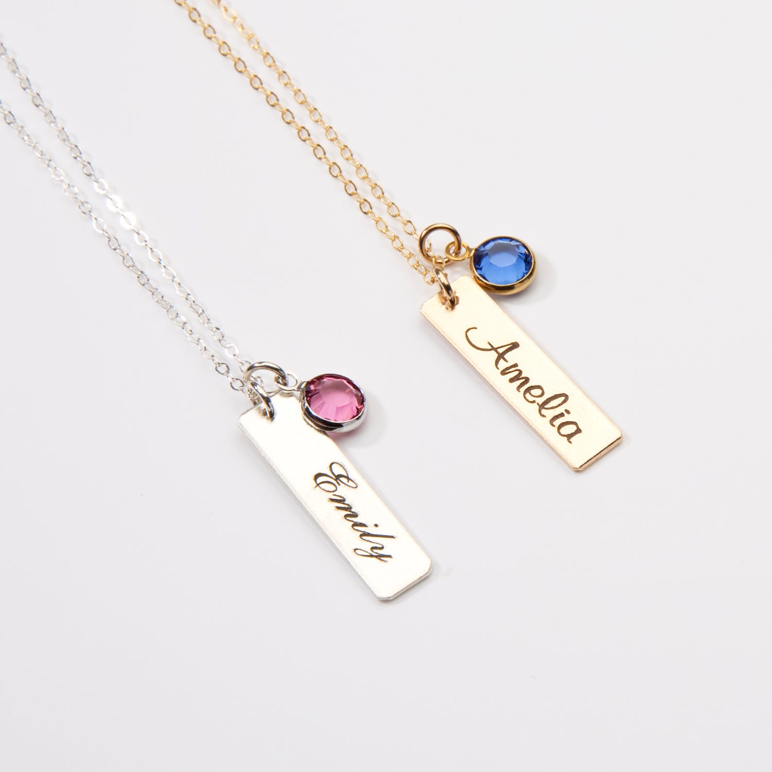 Custom Toddler/child Name Necklace With a Birthstone-engraved | Etsy