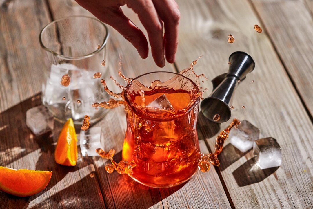 One Handmade Aperol Spritz Upcycled Drinking Glass With Expertly ...