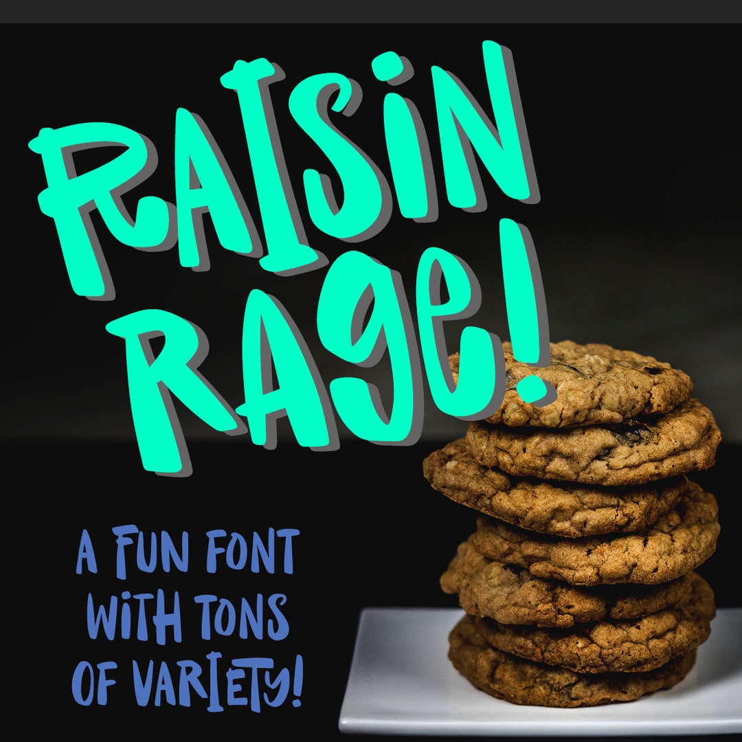 Raisin Rage: a Lumpy, Weird, and Fun Casual Font With Alternates! - Etsy