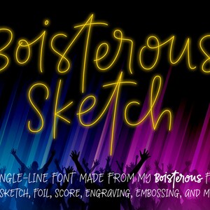 Boisterous Sketch: a Fun Single-line Font With Variety! Lot of ...