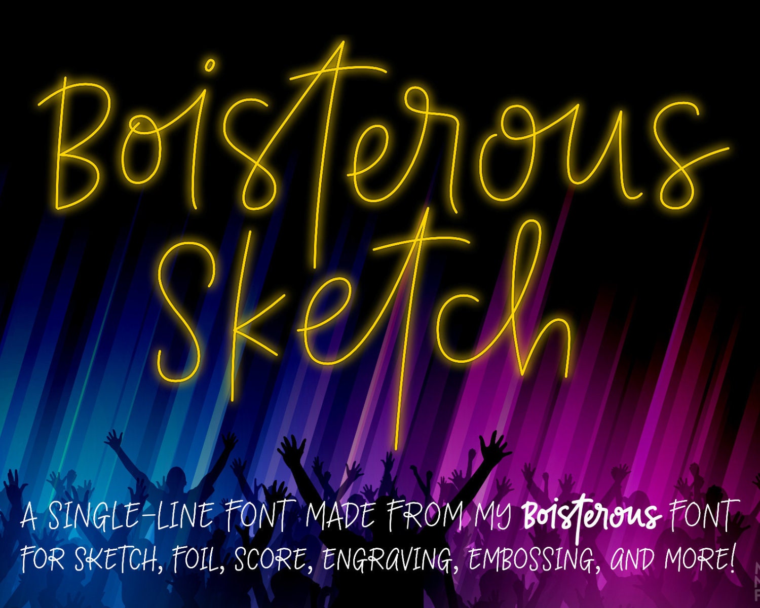 Boisterous Sketch: a Fun Single-line Font With Variety! Lot of ...