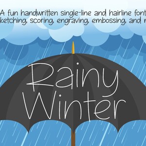 Single-line Font: Rainy Winter, a Handwritten Single-stroke Font ...