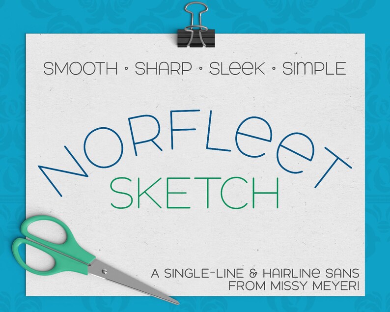 Norfleet Sketch: a Sleek and Modern Single-line and Hairline - Etsy