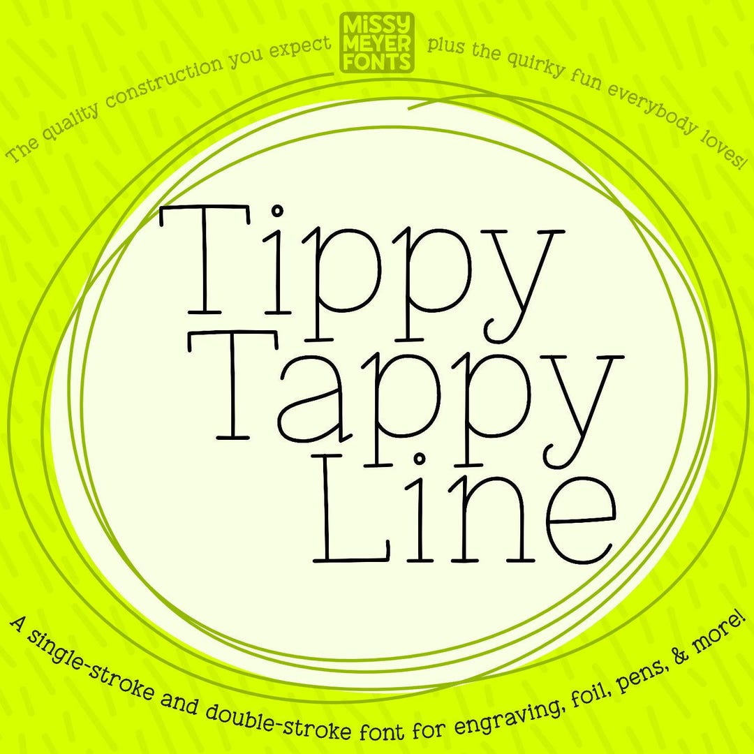 Single-line Font: Tippy Tappy Line, Typewriter-style Stroke for Pens ...