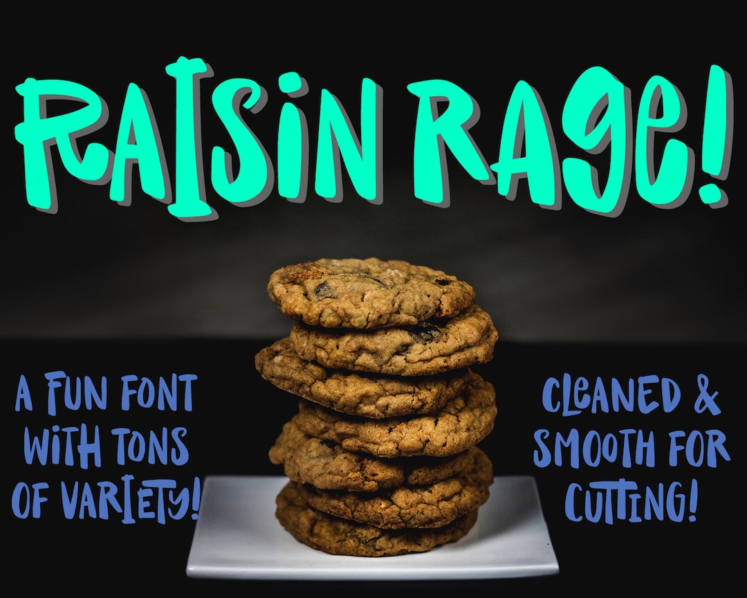 Raisin Rage: a Lumpy, Weird, and Fun Casual Font With Alternates - Etsy