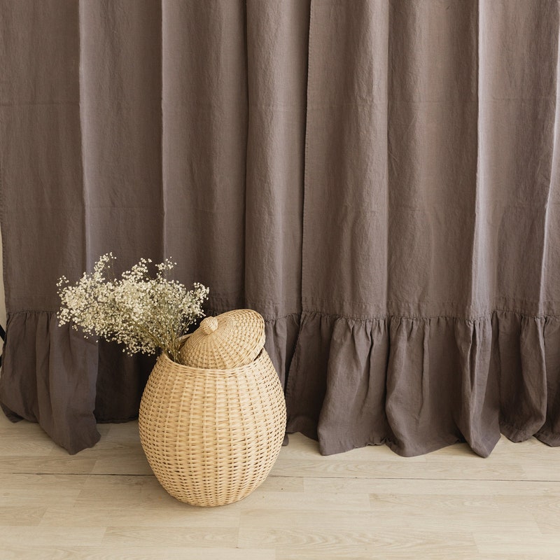 Linen Ruffle Curtains - Etsy