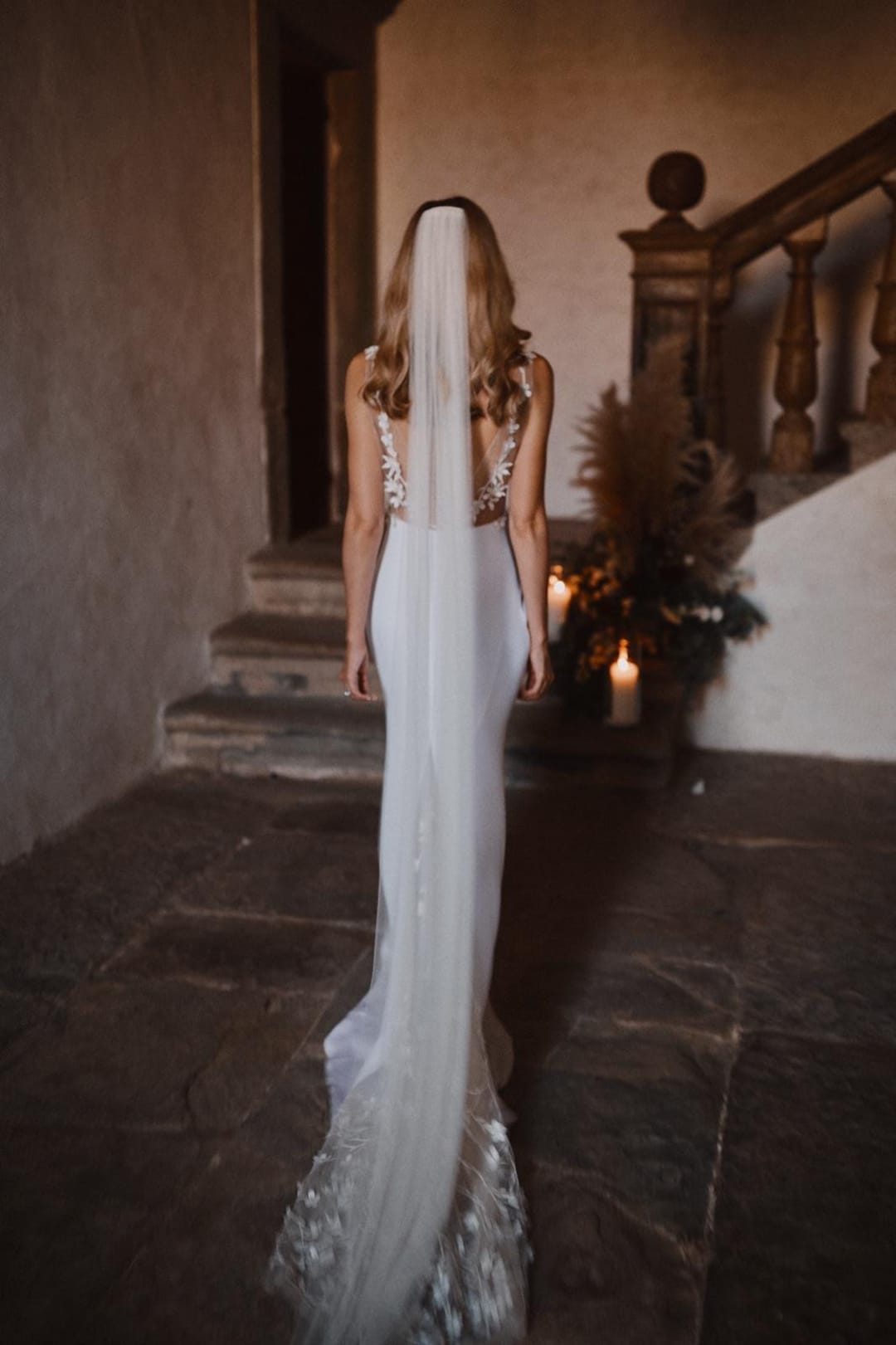 Slim Veil, Narrow Veil, Sheer Veil, Chapel Veil, Contemporary Veil ...