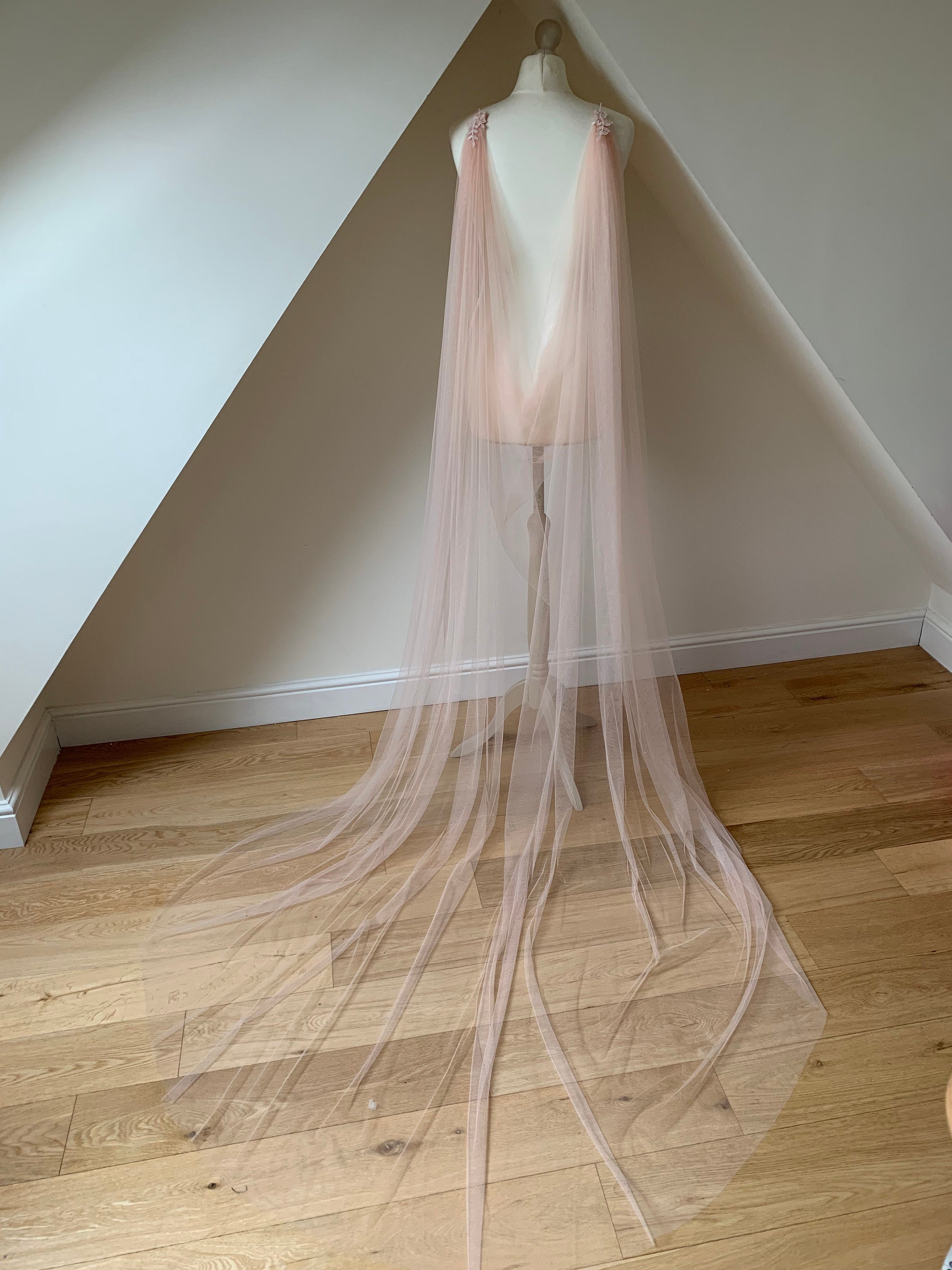 Pink Cape Veil Pink Veil Cape Pink Wedding Cape Bridal - Etsy Australia