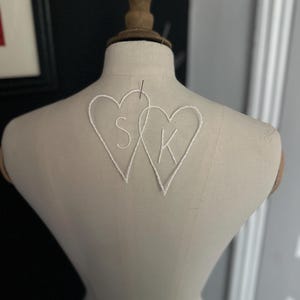 Interlocking Hearts Embroidered Appliqué, Veil Embroidery, Embroidery ...