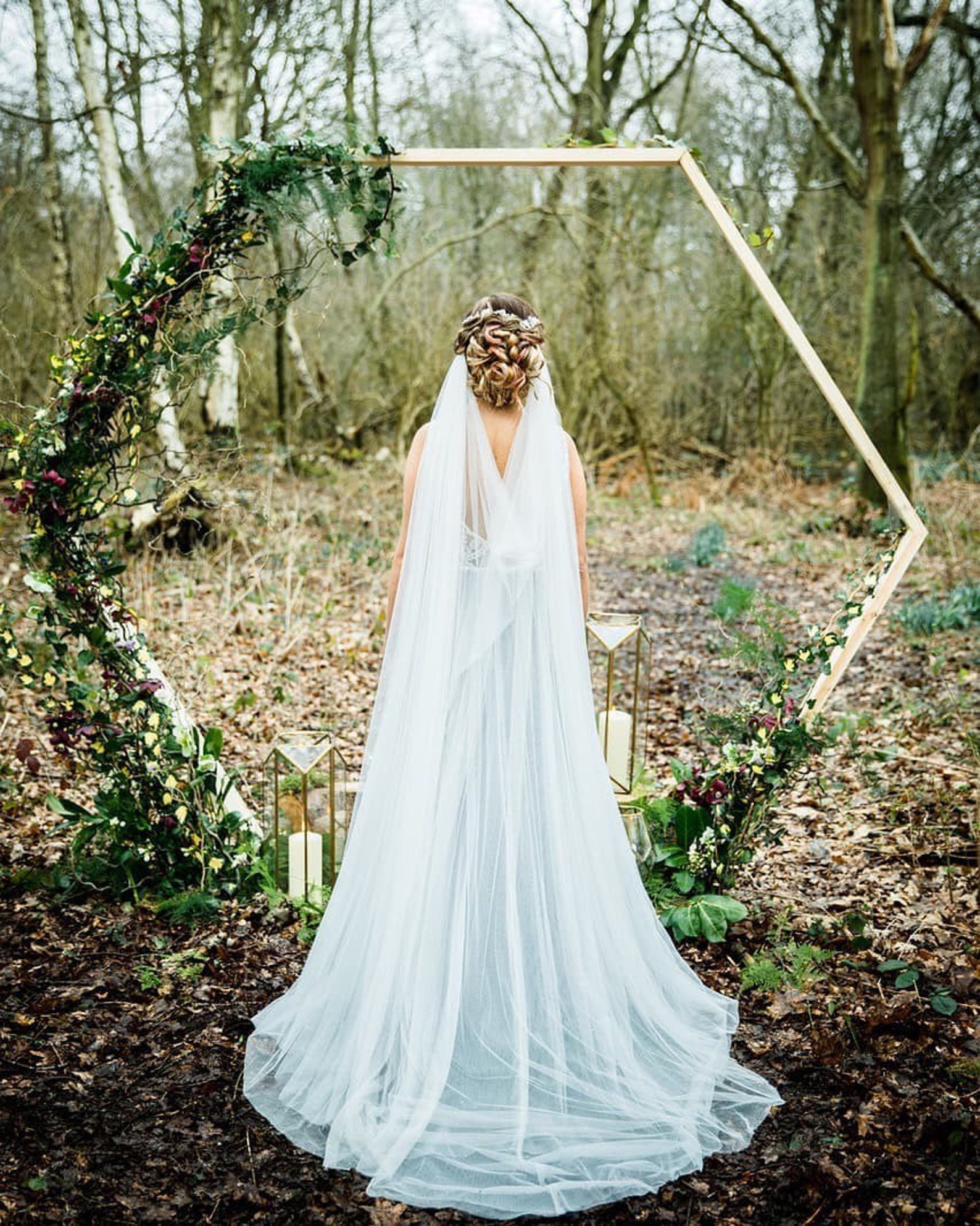 Draped Cathedral Veil Draped Veil Drape Veil Soft Veil - Etsy