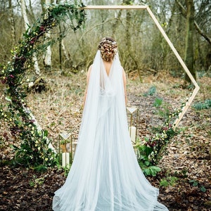 Draped Cathedral Veil, Draped Veil, Drape Veil, Soft Veil, Chapel Veil ...