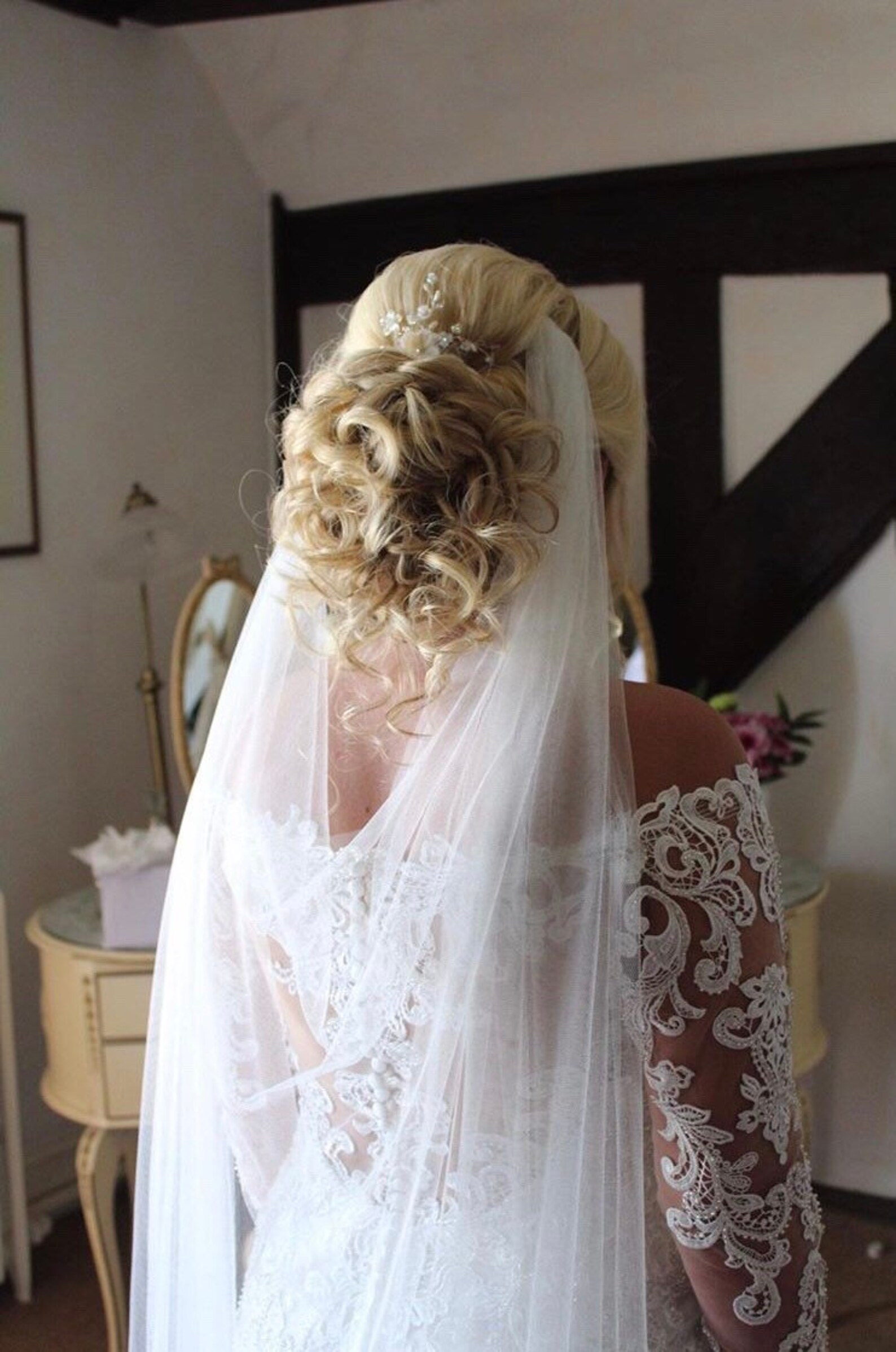 Draped Cathedral Veil Draped Veil Drape Veil Soft Veil - Etsy UK
