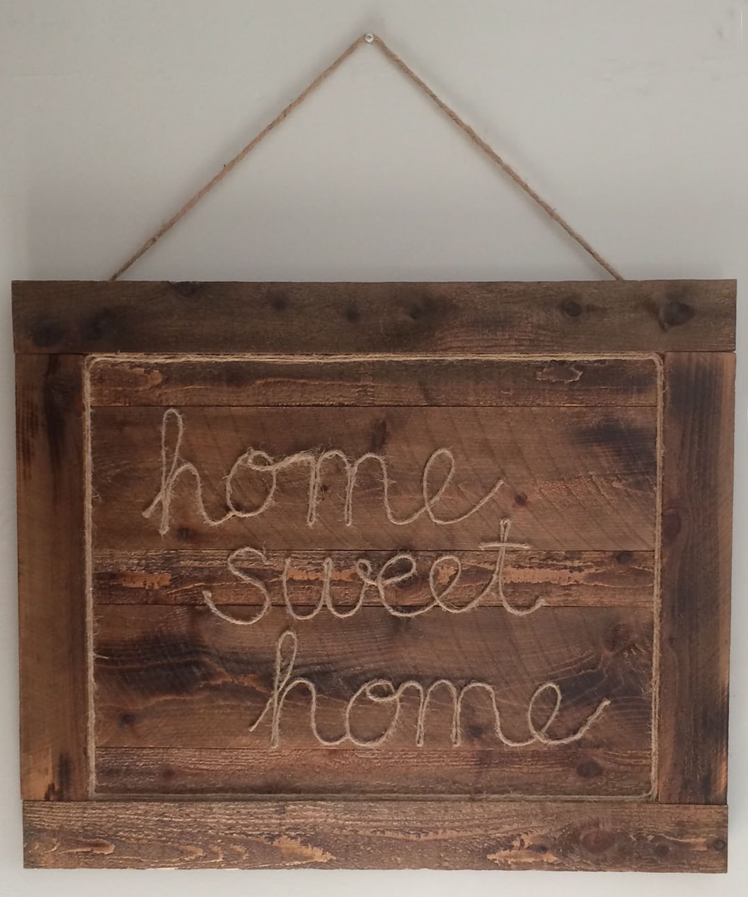 Twine-lettered Home Sweet Home Sign - Etsy