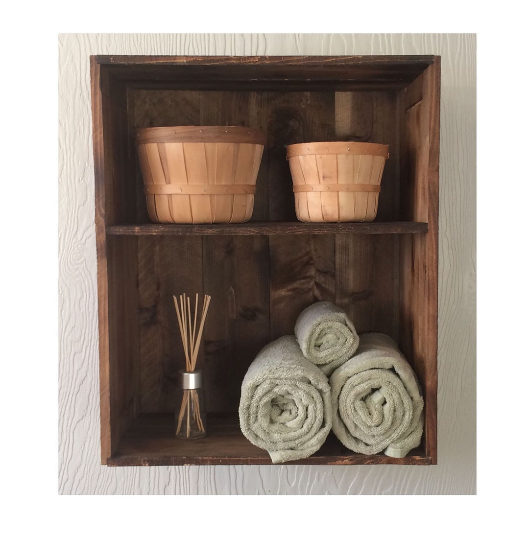 Rustic Open Shelf Cabinet - Etsy