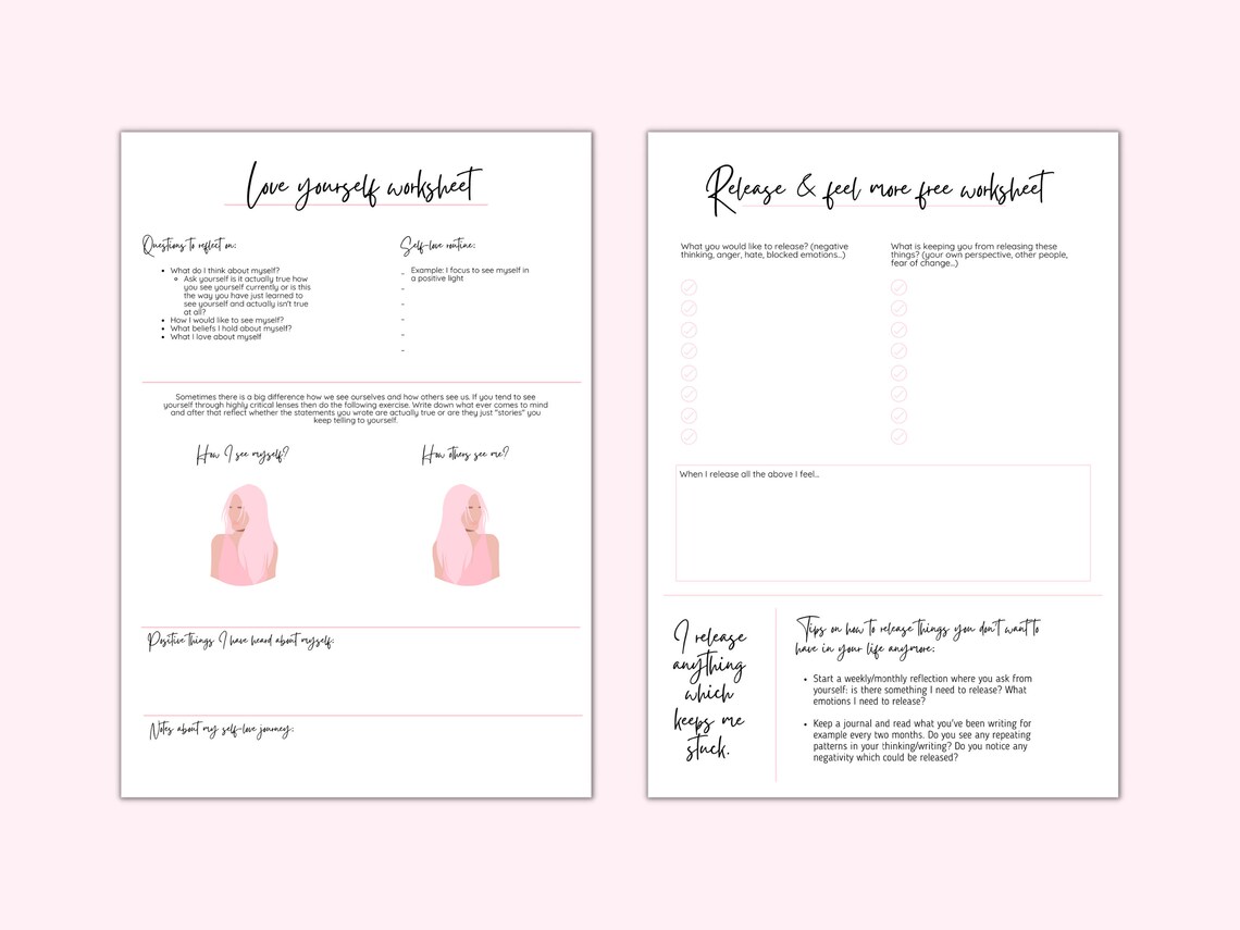 Mental Health Printable Bundle Anxiety Planner Low Mood Love Yourself ...