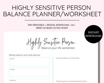 Hsp Worksheet - Etsy
