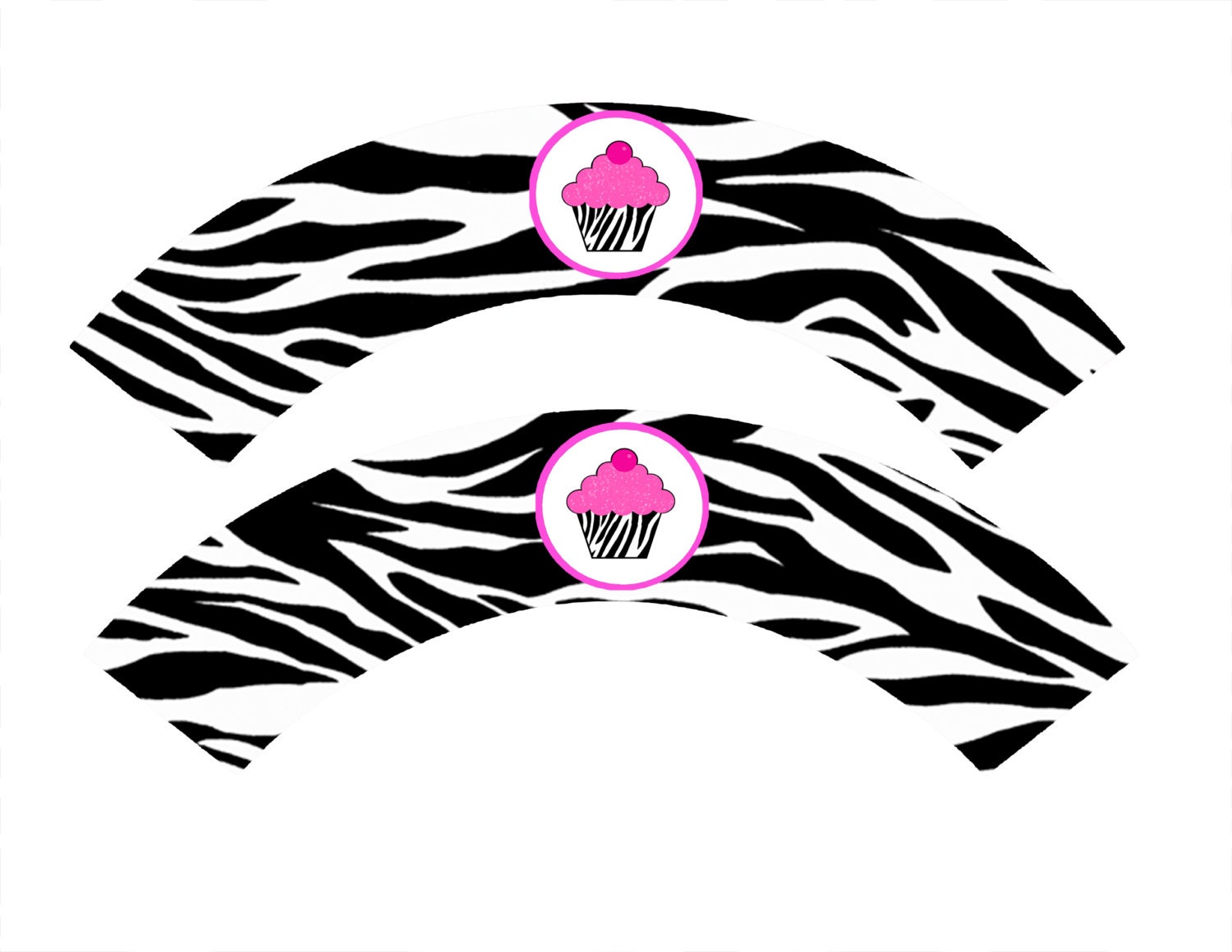 Zebra Cupcake Theme - Printable Birthday Decorations - Etsy