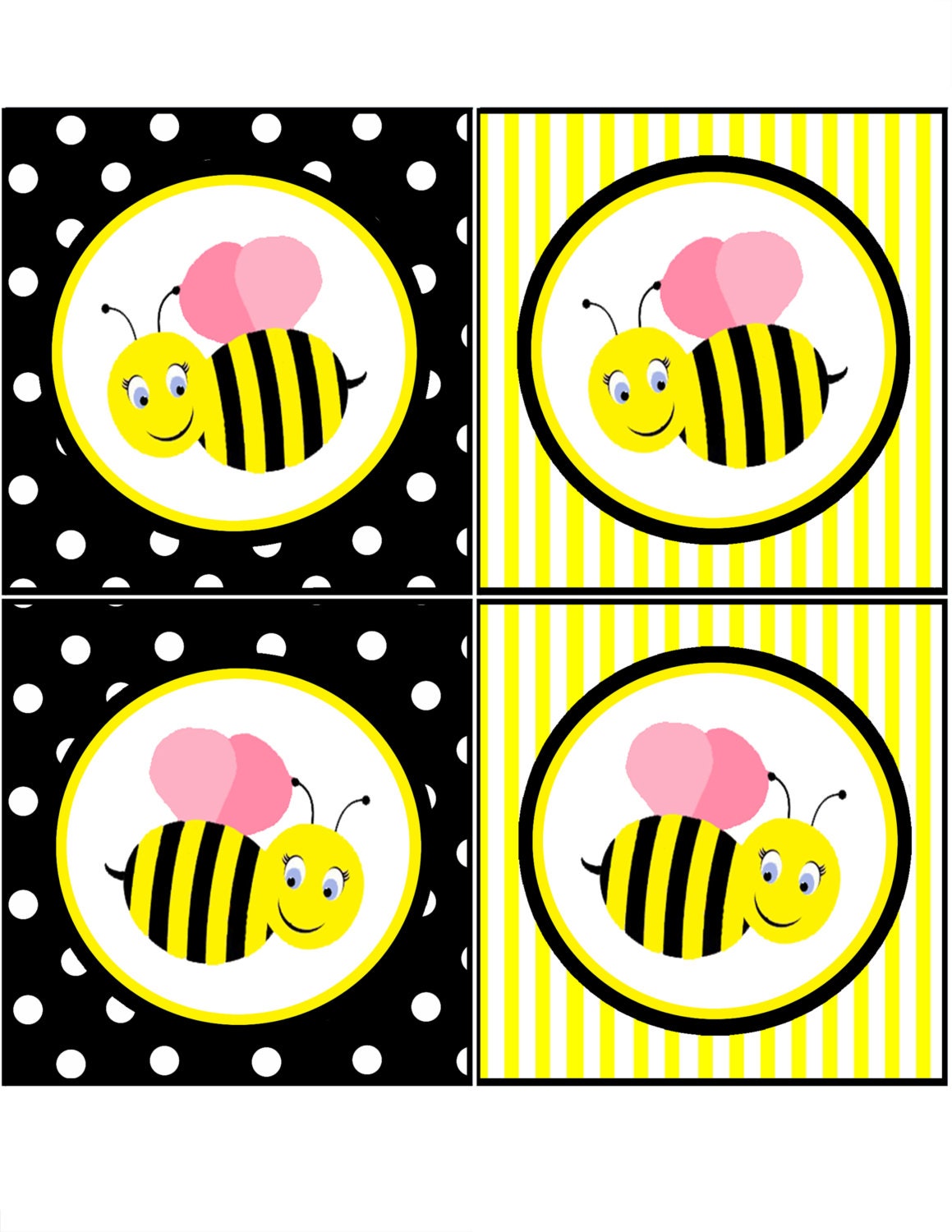 Bumble Bee Theme Black & Yellow - Printable Birthday Decorations - Etsy