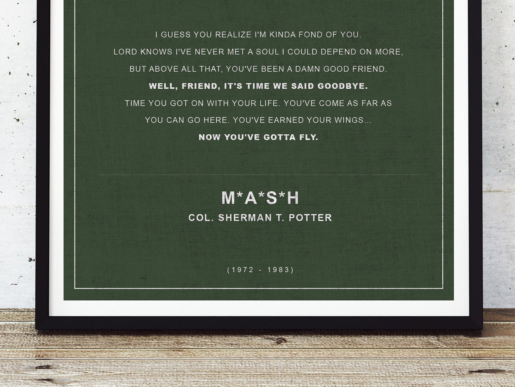 MASH 1972-1983 Minimalist Poster Instant Digital Download GOODBYE Rocks ...