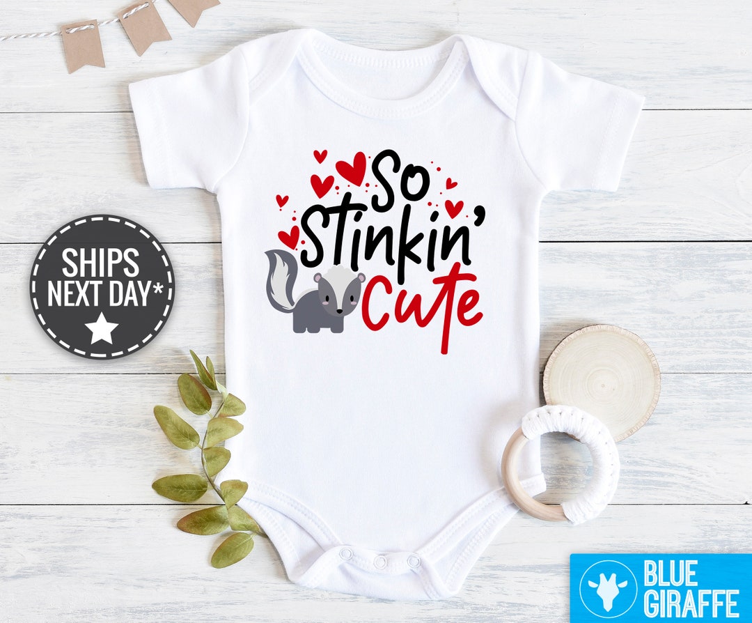 So Stinkin Cute Onesie®, Cute Valentines Day Onesie, Valentines Skunk ...