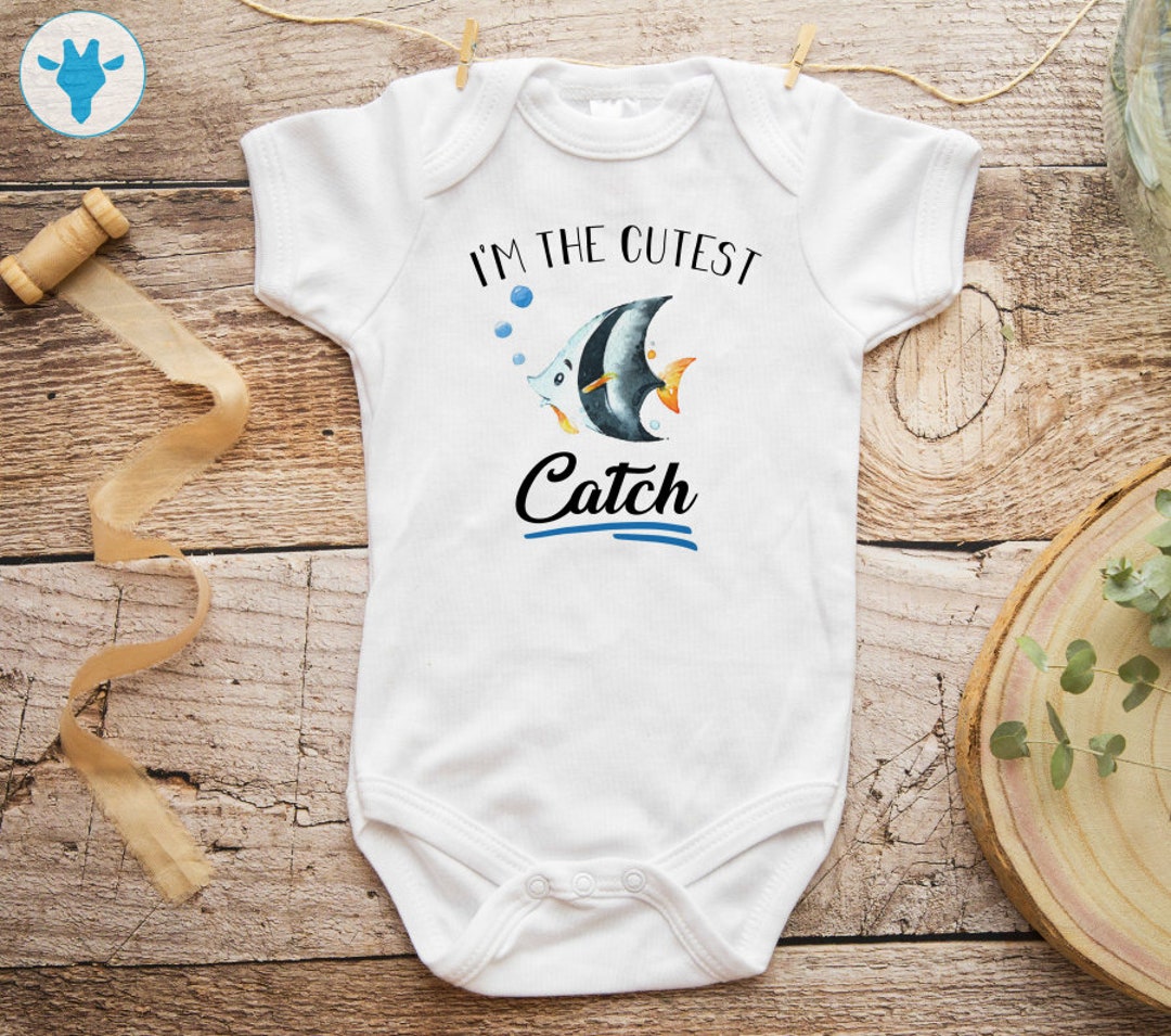 I'm the Cutest Catch Bodysuit, Cute Fish Bodysuit, Baby Boy Clothes ...