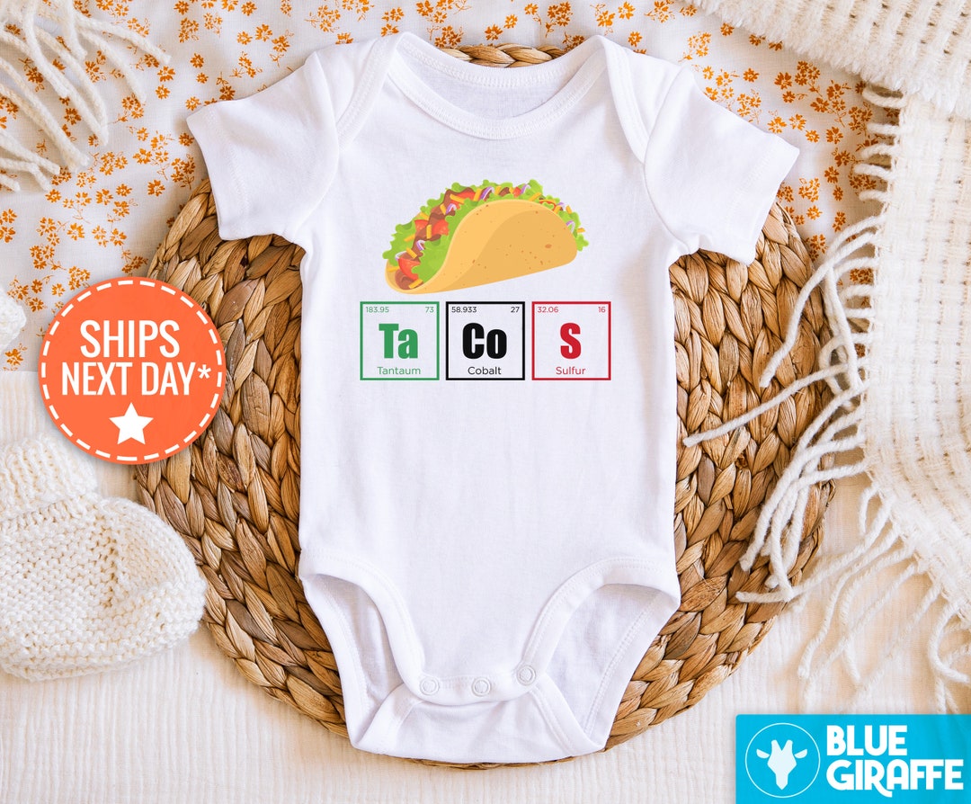 Tacos Periodic Bodysuit, Funny Taco Baby Onesie®, Cute Periodic Food ...