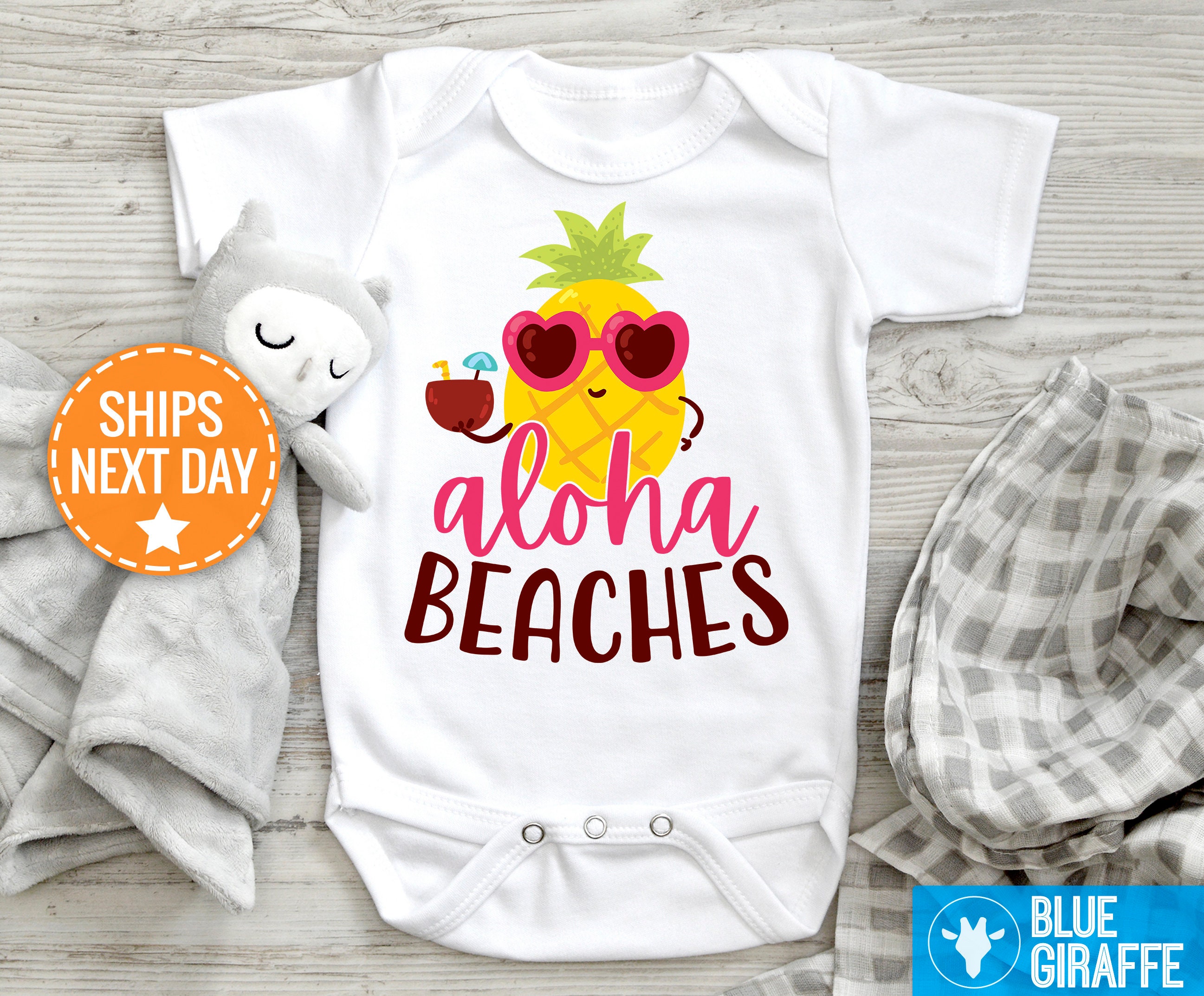 Aloha Beaches Baby Onesie®, Cute Baby Onesie®, Aloha Bodysuit, Hawaii ...
