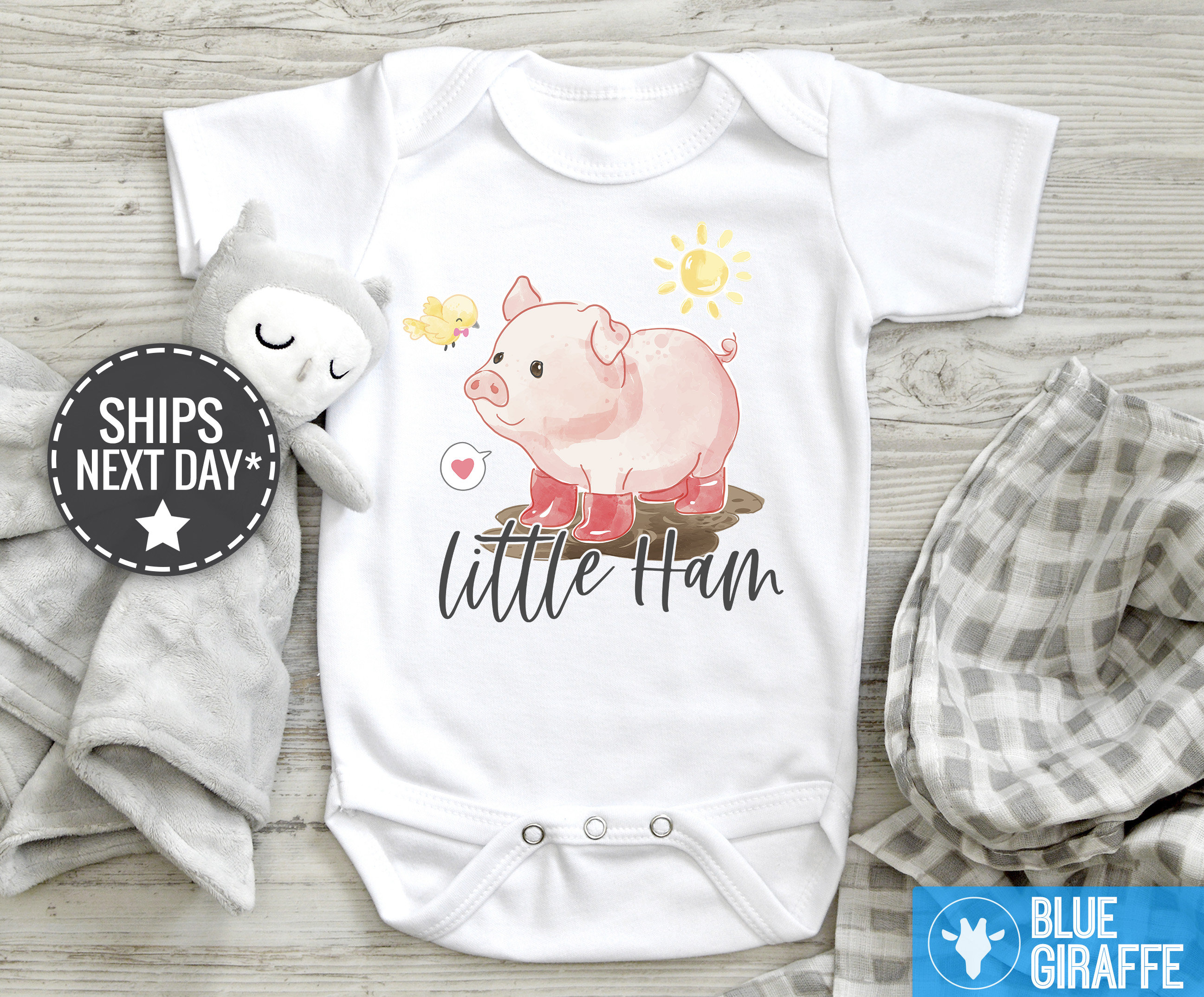 Little Ham Baby Onesie®, Cute Little Pig Bodysuit, Farm Baby Clothes ...