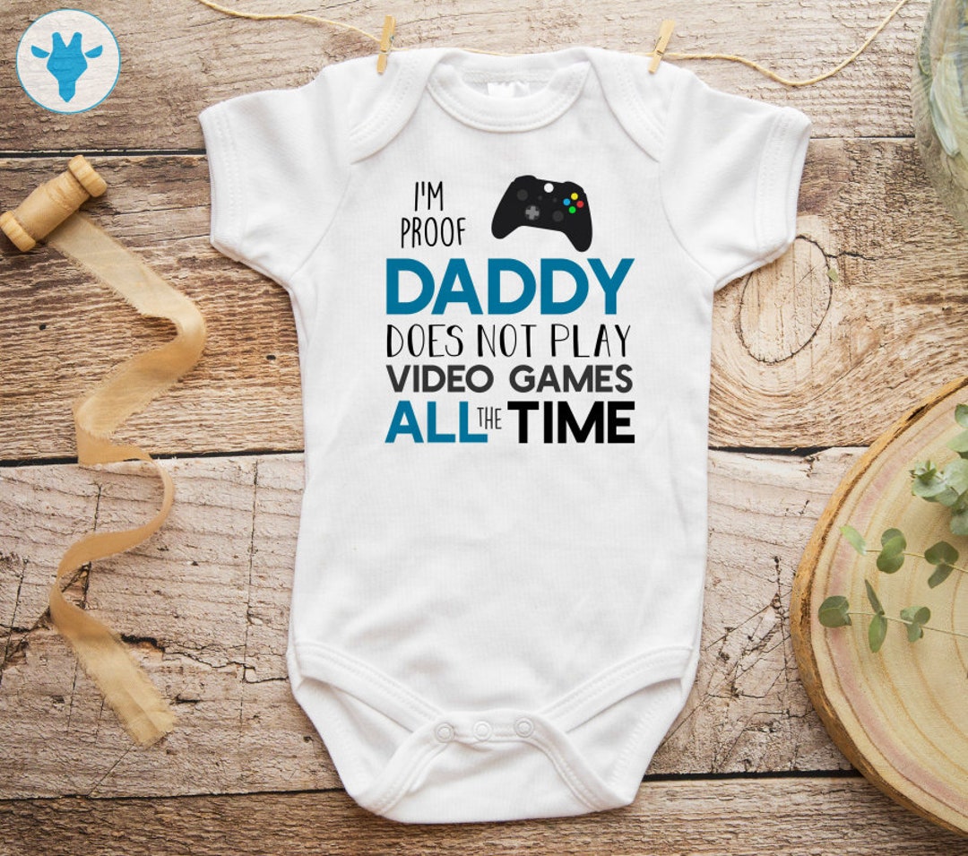 Funny Daddy Onesie®, Funny Baby Onesie®, I'm Proof Video Games Onesie ...