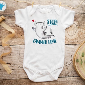Hammer Time Bodysuit, Baby Boy Clothes, Baby Boy Gift, Shark Baby ...