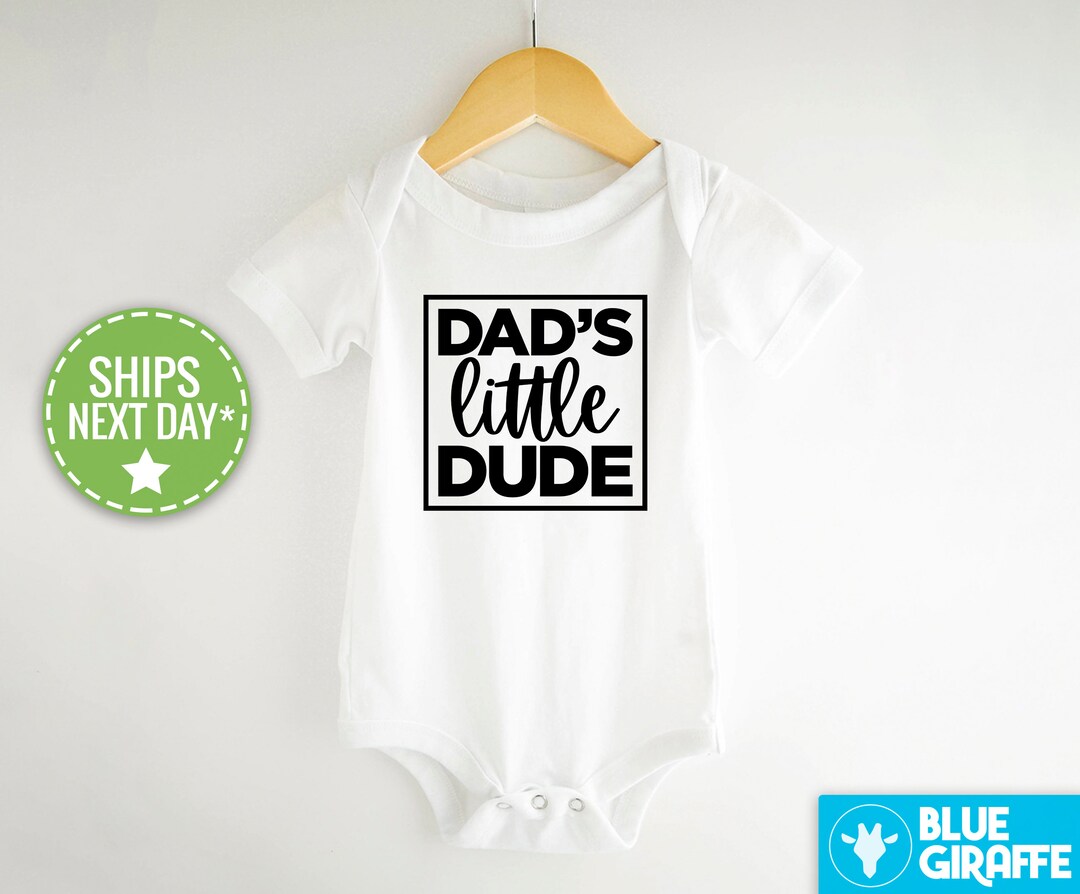 Dad’s Little Dude Onesie®, Cute Father’s Day Baby Bodysuit, New Dad ...