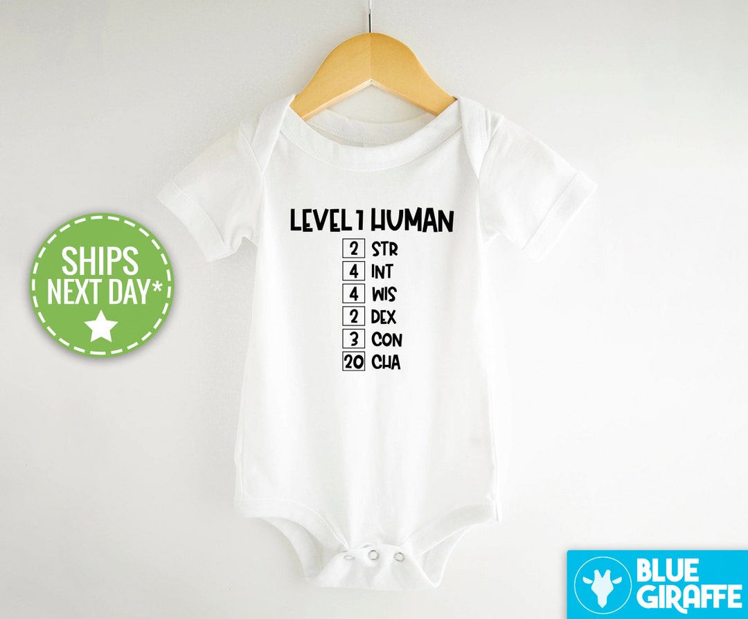 Level One Human Onesie®, Gaming Baby Onesie®, Level 1 Human, Ability ...