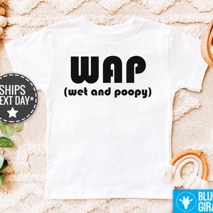 Funny WAP Baby Onesie® Wet and Poopy Baby Bodysuit, Trendy Hipster Baby ...