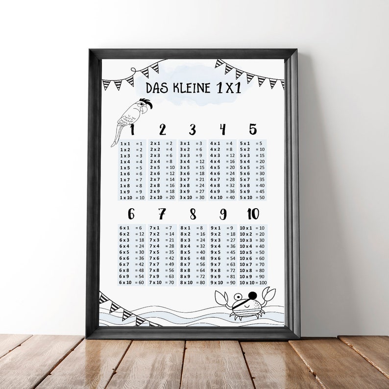 Poster "the Little 1x1" for Boys and Girls Children's Poster Learning ...