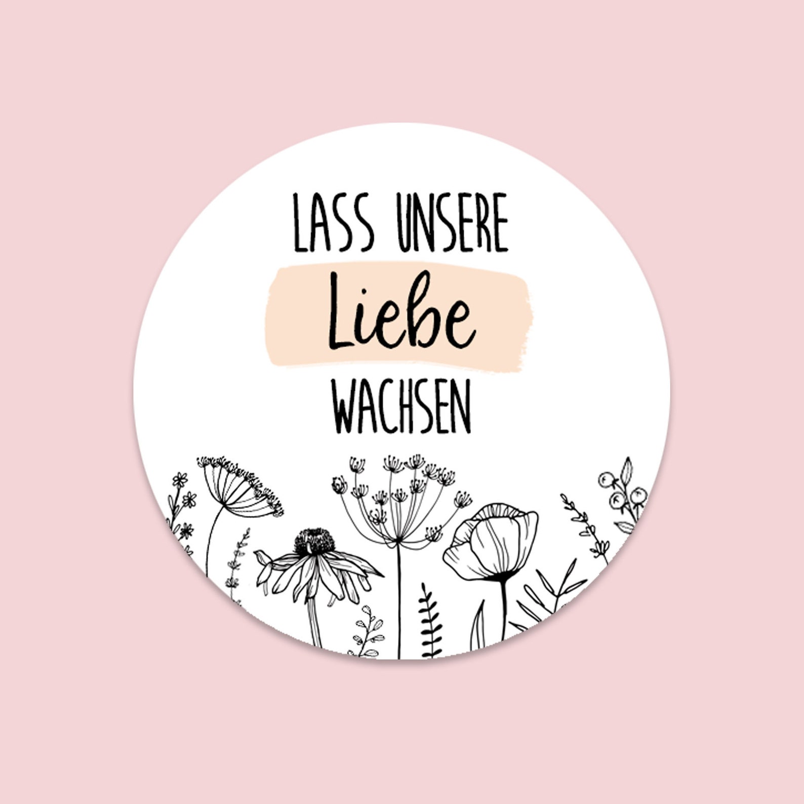 50 Sticker Lass unsere Liebe wachsen FLOWERS - Etsy