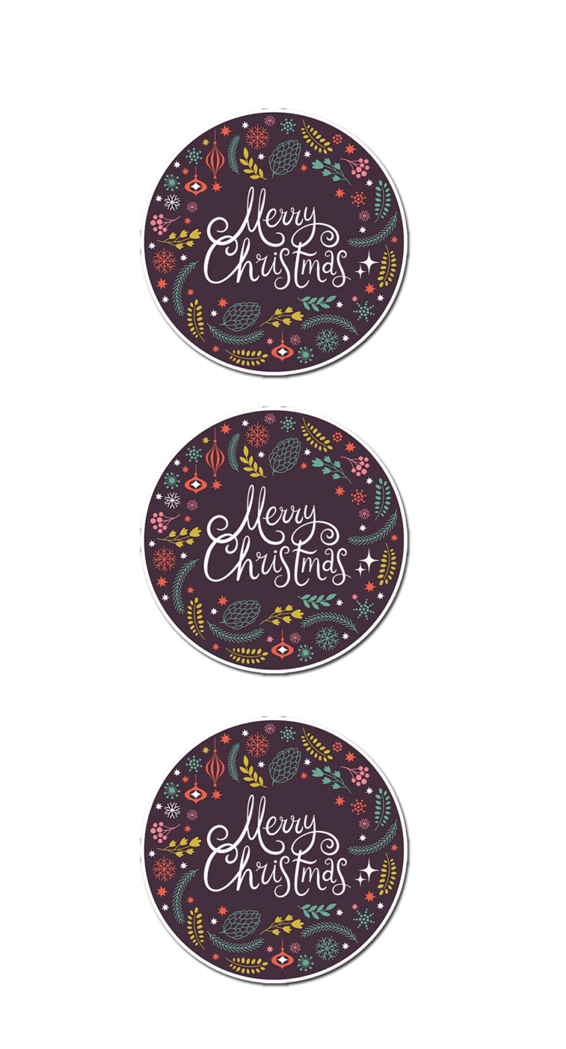 25 Stickers Merry Christmas, Christmas Stickers Christmas Gifts Gift ...