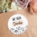 50 Sticker Danke FLOWERS, Vielen Dank Aufkleber Dankeschön Etiketten ...
