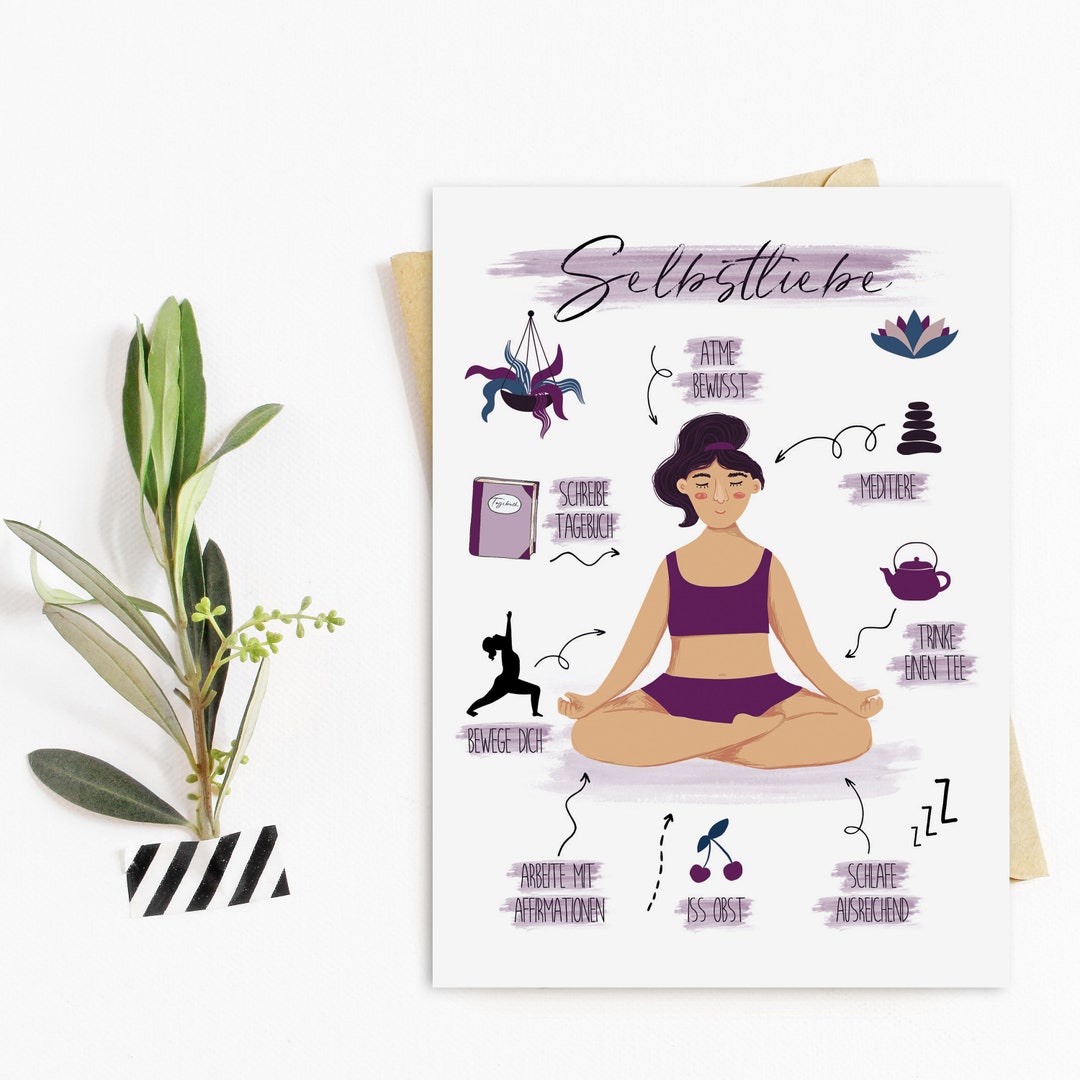Postcard IDEAS for More SELF-LOVE Postcard Yoga Mindfulness - Etsy