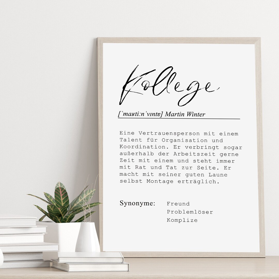 Poster COLLEGE Personalized With Name as a Gift for Colleagues ...
