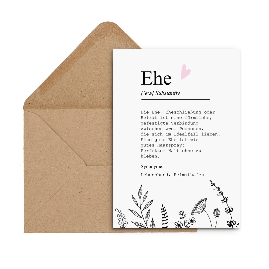 Greeting Card Wedding EHE Definition Card Wedding Greeting - Etsy